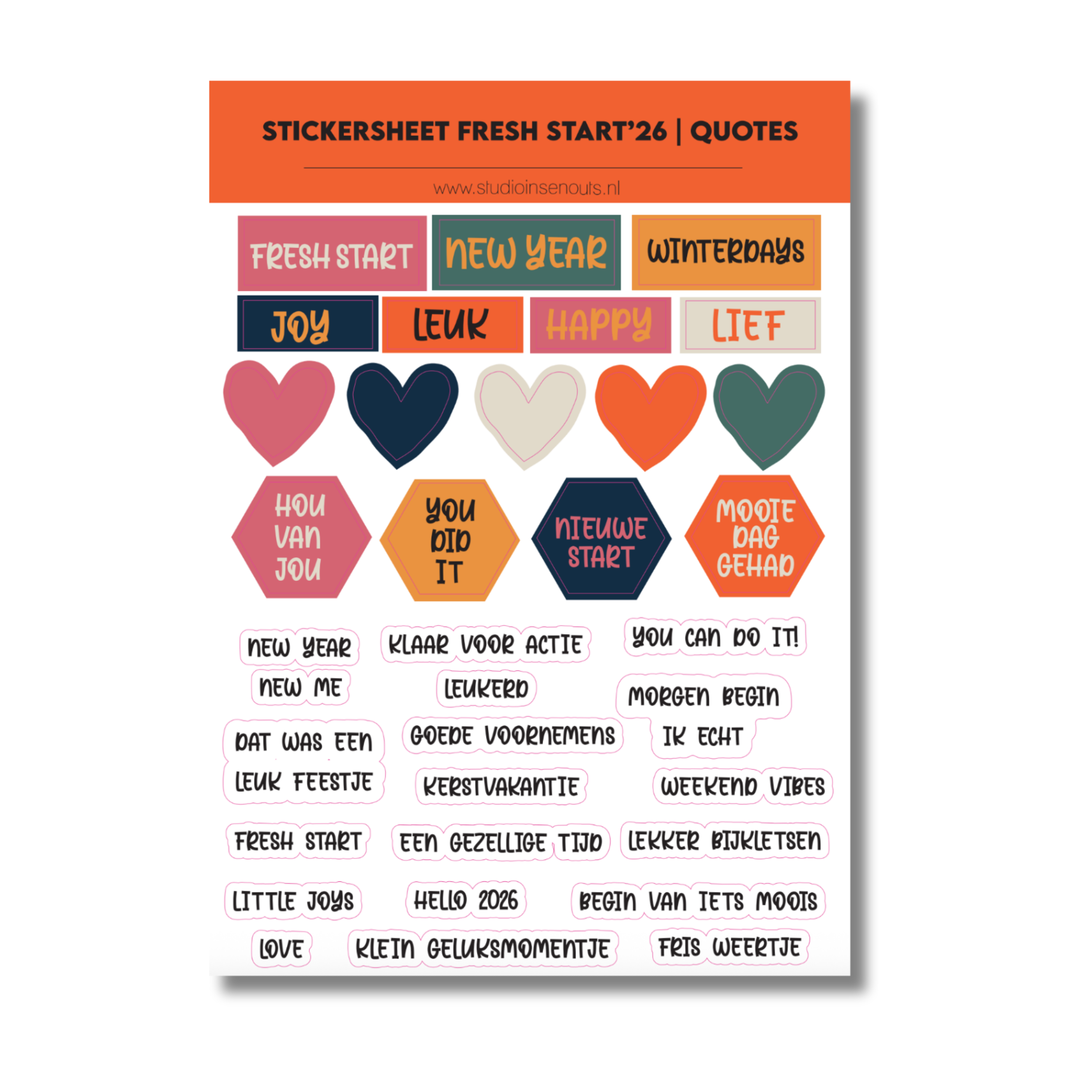 Stickervel Quotes Fresh Start - Tekst Stickers - Stickervellen Nieuw ...