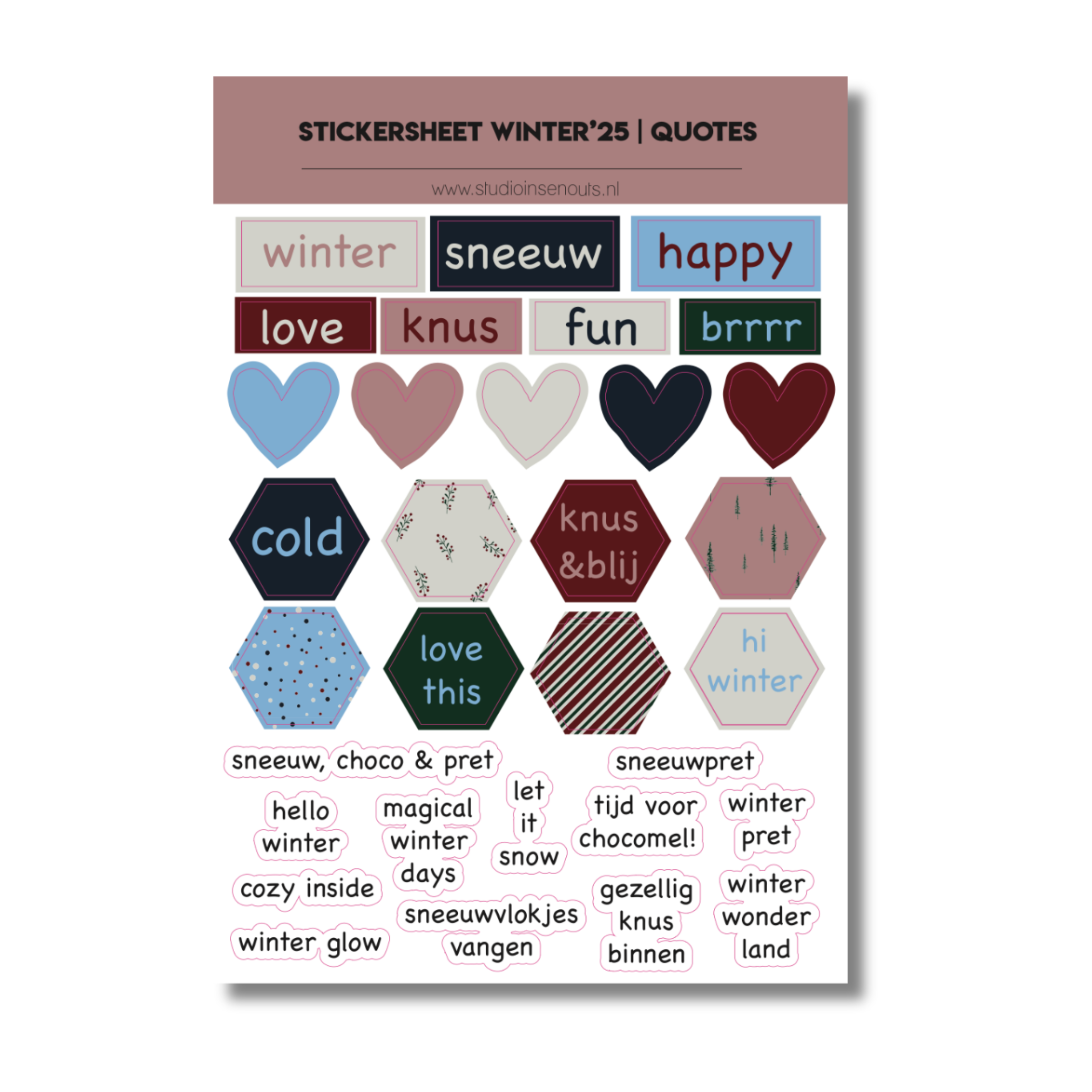 Stickervel Quotes Winter - Winterse Tekst Stickers – Studio Ins en Outs